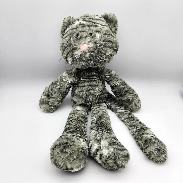 JELLYCAT MERRYDAY CAT Plush Soft Toy Gray Tabby Stripe Long Legs ...