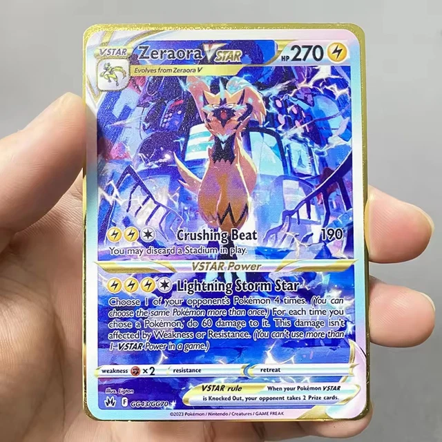 POKEMON TCG ZERAORA VSTAR GG43/G70 - Gold Metal Card - Carta In Metallo ...