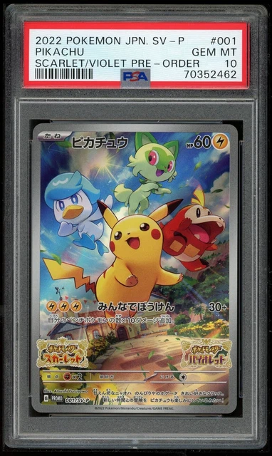 CARTE POKÉMON JAPONAISE Promo SV 001/SV-P Pikachu Précommande 2022 PSA ...
