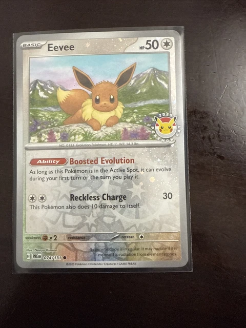 EEVEE PRISMATIC EVOLUTIONS 074/131 Holo Pokemon Day 2025 Stamped Promo ...
