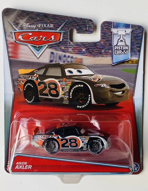 DISNEY PIXAR CARS: AIKEN AXLER PISTON CUP Diecast Vehicle 1:55 BNIB £11 ...