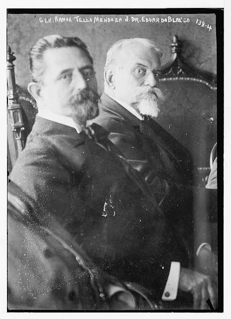 GEN. RAMON TELLO Mendoza and Dr. Eduardo Blanco seated c1900 Large Old ...