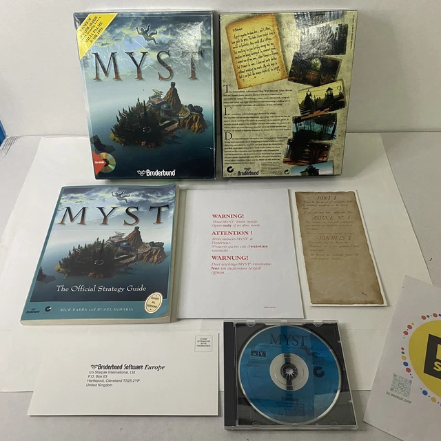 MYST PC DOS Game Win 3.1 CD Brøderbund Big Box w/ Official Strategy ...
