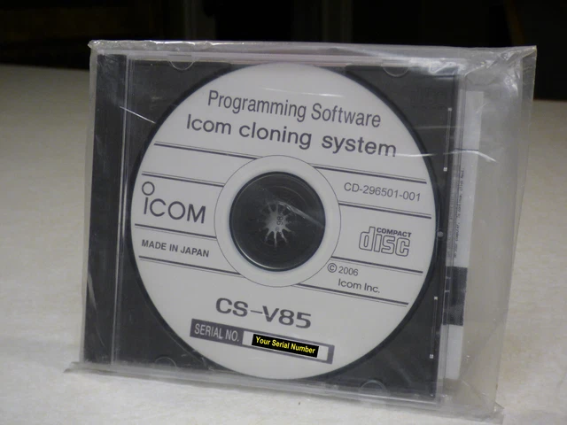 GENUINE ICOM CS-V85 Programming Software for IC-V85 with Unique Serial ...