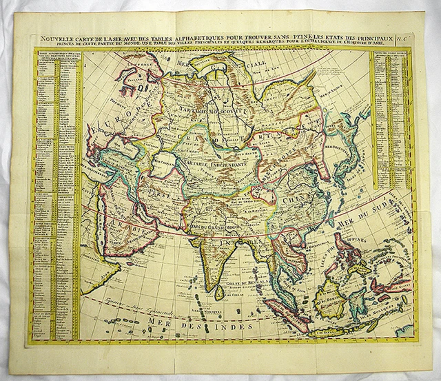 ASIAN MAP MAP Asia New Map Asia Chatelain Historical Atlas 1721#D943S £ ...