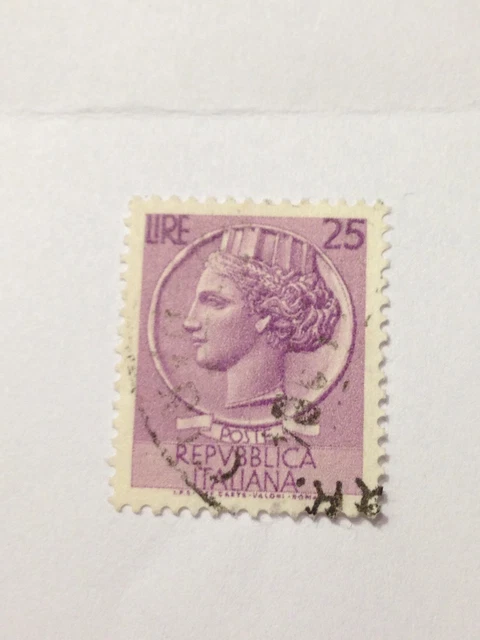 ITALY, 25 LIRE, Italian Postage Stamp, Poste Repvbblica Italiana, MH ...