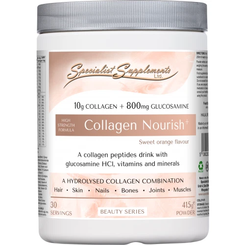 COLLAGEN NOURISH + High-strength collagen peptides (10,000mg) drink mix ...