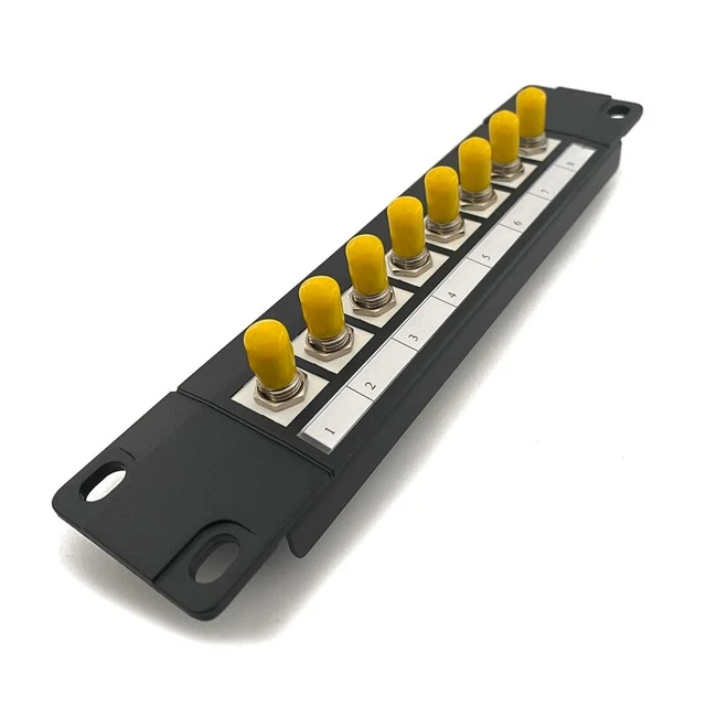 8 PORT STRAIGHT-THROUGH ST Optical Fiber Patch Panel RJ45 Network Cable ...