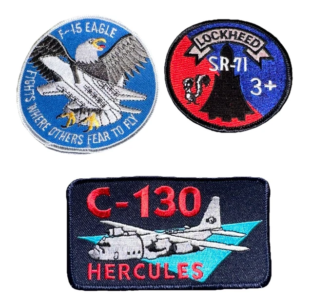 3 US AIR Force C-130 Hercules Lockheed SR-71 And F -15 Eagle Patches £ ...