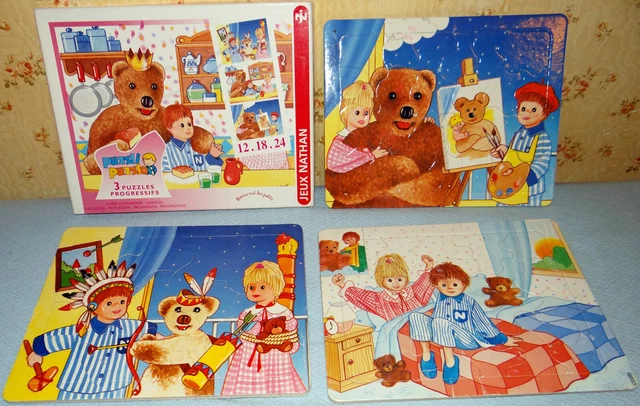JEU 3 PUZZLES BONNE NUIT LES PETITS NATHAN CARTON 12, 22 et 24 pièces 3 ...
