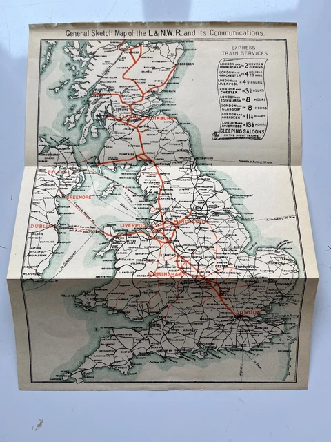 LONDON AND NORTH Western Railway general sketch map 1909 £10.00 ...