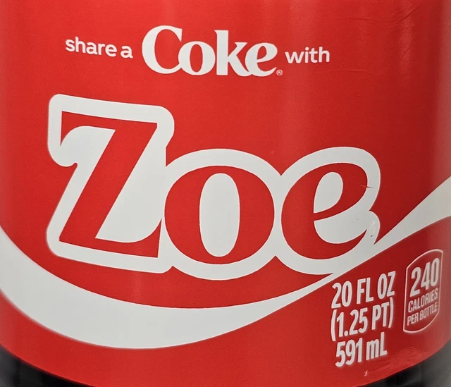 SHARE A COKE With Zoe 2025 Personalized Gift Coca Cola Bottle £14.18 ...