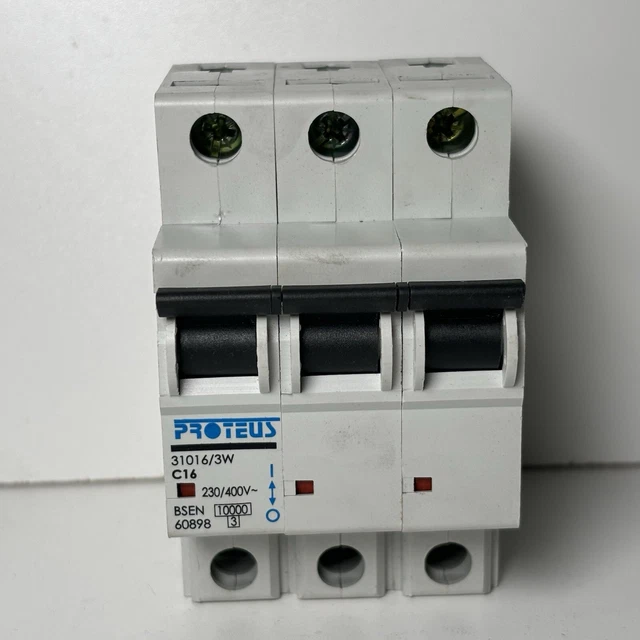 PROTEUS MCB B6 3 phase mcb TP 3P 415V 60898 £5.00 - PicClick UK