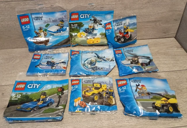 LEGO CITY POLYBAG x 9 Bundle 30227 30311 30010 30014 30222 30018 30229 ...