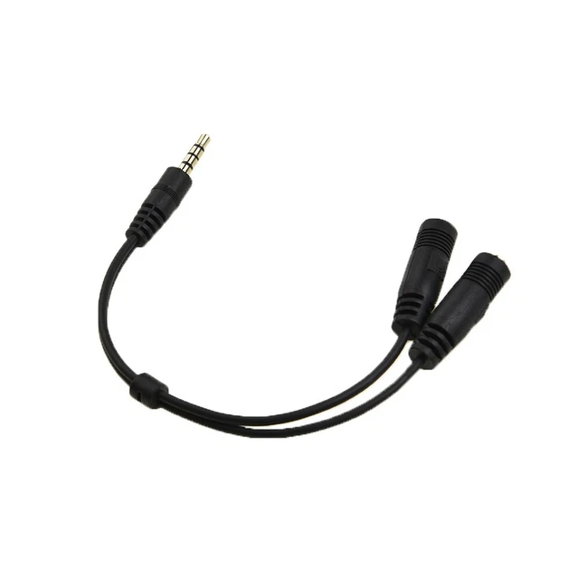 3 5MM MALE to Dual 3 5mm Female Headset Mic TRRS Y Splitter Cable ...