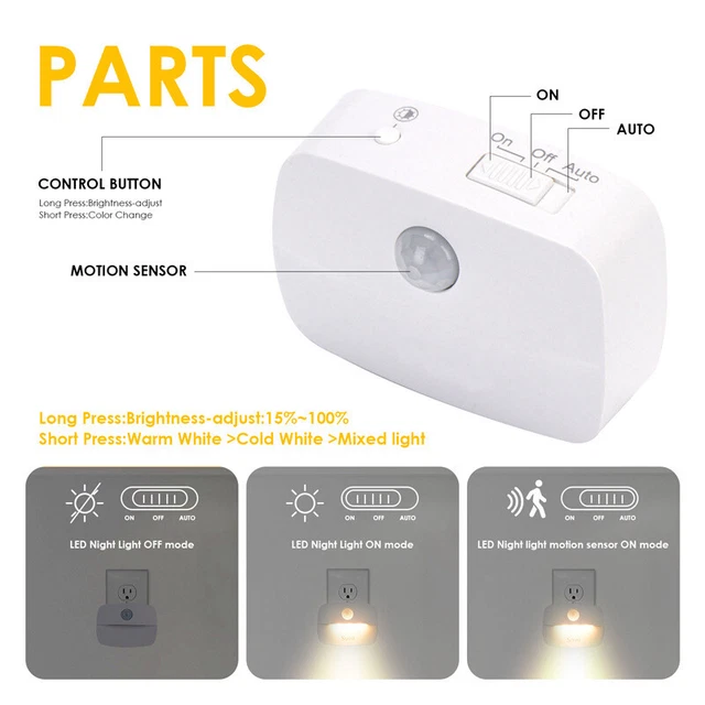 LUMINOUS MOTION SENSOR socket Luminous socket light £8.03 - PicClick UK