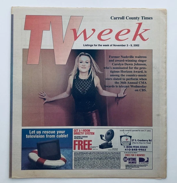 TV WEEK MAGAZINE November 3 2002 Carolyn Dawn Johnson Horizon Award No ...