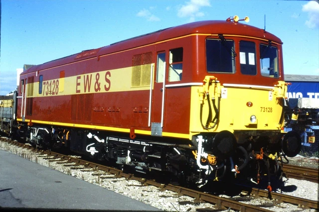 35MM ORIGINAL COLOUR Rail Slide BR Class 73 73128 at Eastleigh 10.96 £2 ...