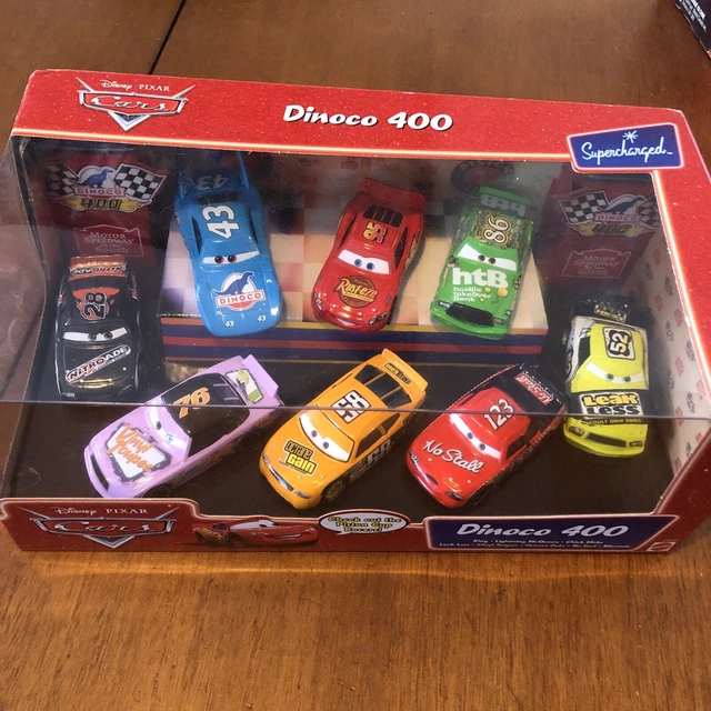 DISNEY PIXAR CARS diecast mattel. Dinoco 400 Play set. Includes Some ...