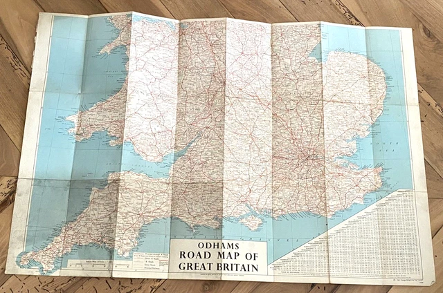 CARTE ODHANS ROAD Map of Great Britain - Recto Verso - 1961 EUR 9,00 ...