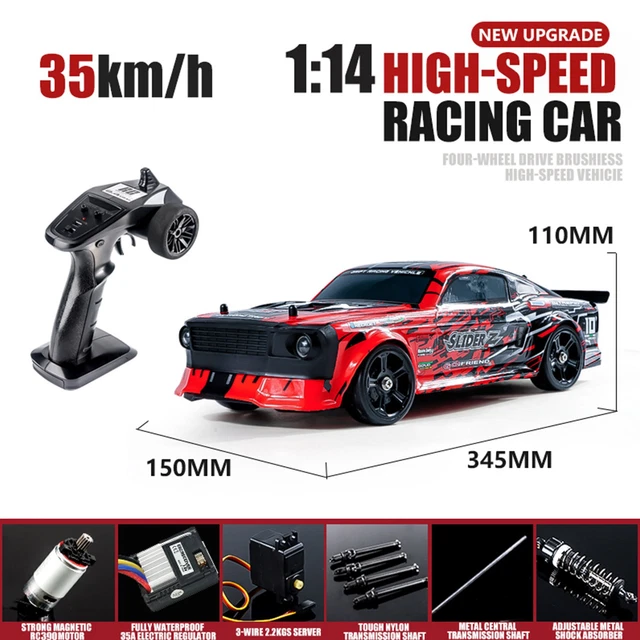 1:14 RC DRIFT Cars High Speed Remote Control Car 4WD with Gyroscope LED ...