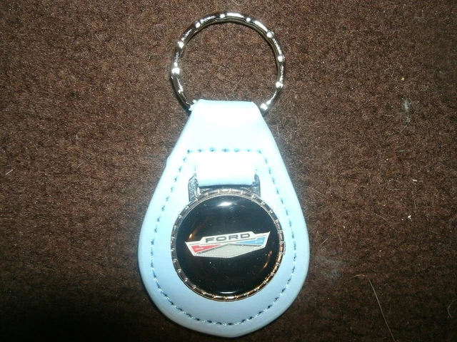 1960'S FORD GALAXIE FAIRLANE FALCON Ford CREST LOGO LEATHER KEYCHAIN ...