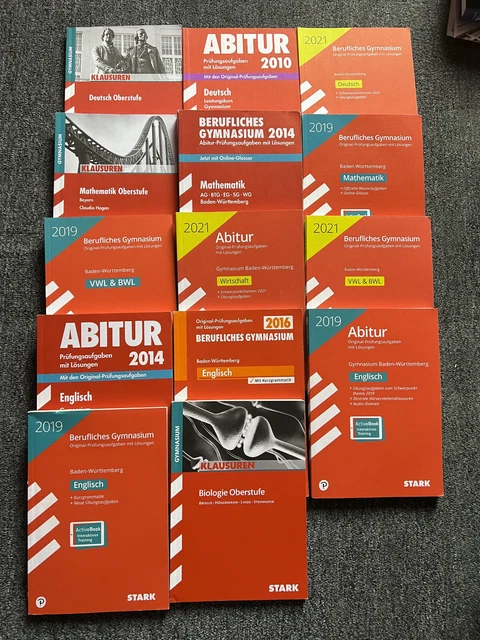 14 BÜCHER MIT Abitur-Prüfungsaufgaben Gymnasium Deutsch, Englisch, Mathe EUR 1,00 - PicClick DE