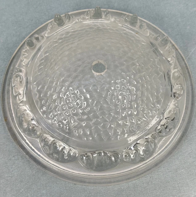 ANTIQUE FRENCH ART Deco Heavy Textured Glass Icicle Light Shade, Ezan ...