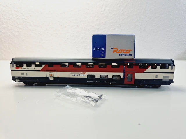 ROCO 45470 H0 IC 2000 Doppelstockwagen SBB Restaurant 2.Klasse mit ...