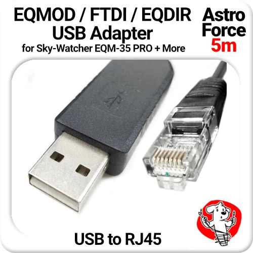 ASTRO FORCE RJ45 FTDI EQDIR USB Cable Adaptor Skywatcher EQ3/5 Pro ...