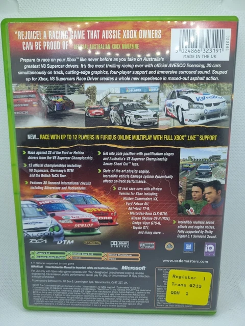 V8 SUPERCARS AUSTRALIA Race Driver - Xbox Holden commodore ford inc ...