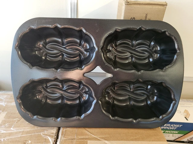 NORDIC WARE CELTIC Knot Bundt Mini 4 Loaf Pan Heavy Cast Aluminum 8 Cup ...