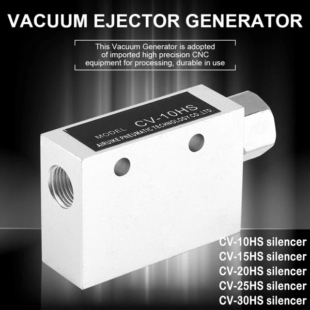 VACUUM VENTURI GENERATOR Nozzle Ejector Pneumatic Fitting CV-10HS ...