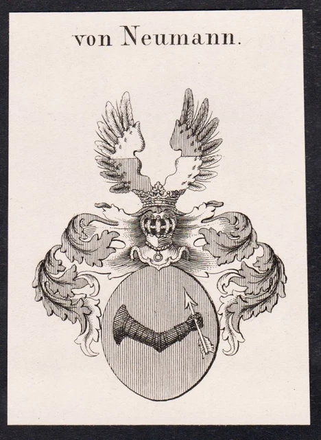 NEUMANN ARMOIRIES COAT Of Arms Héraldique Gravure sur Cuivre Genealogie ...