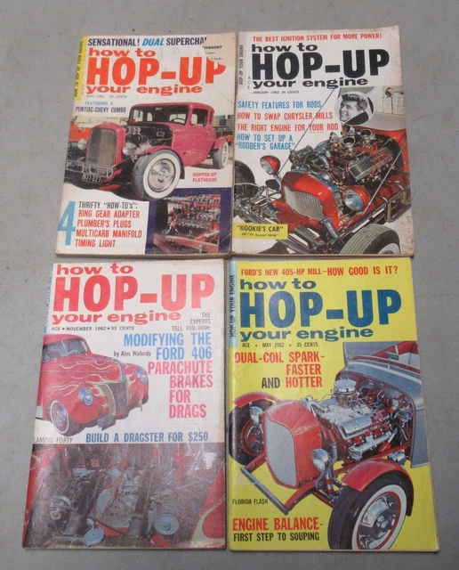 VINTAGE 1961-62 HOW to Hop Up Your Engine little magazines. 4 issues ...