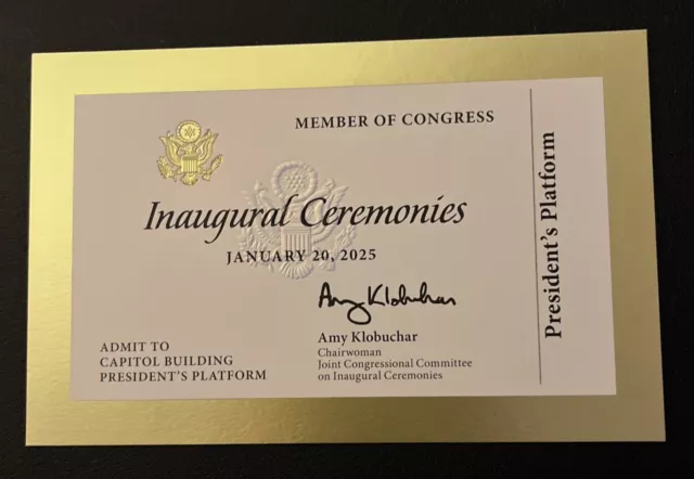 TRUMP 60TH INAUGURATION President Platform Good Ticket 1/20/2025 Rare ...