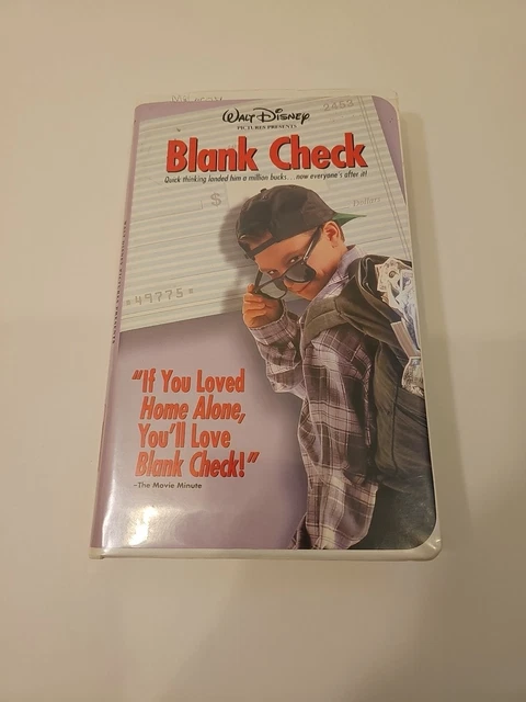 BLANK CHECK VHS DISNEY Karen Duffy Miguel Ferrer James Rebhorn Jayne ...