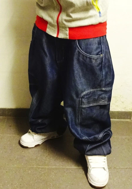 RARE VINTAGE 1990S FUBU Glanz Baggy DUNKELBLAU W38 L34 Guter Zustand ...