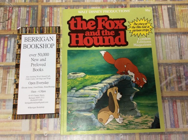 WALT DISNEY THE Fox and The Hound Film In Cartoon Strips London Edition ...