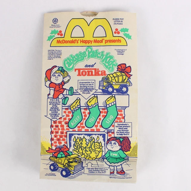 PACKUNG MIT 7 Weihnachten 1992 McDonald's Kohl Flecken Kinder & Tonka ...