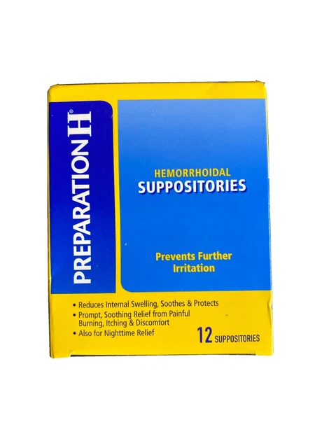 PREPARATION H HEMORRHOID Symptom Treatment Suppositories, 12 Count £23. ...
