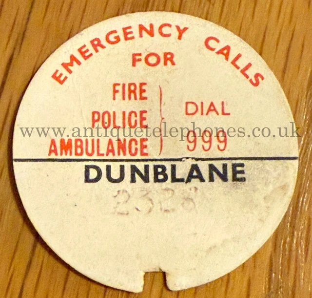 GENUINE GPO TELEPHONE dial label DUNBLANE 2328 AA £6.96 - PicClick UK