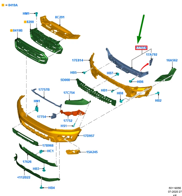 FORD RANGER TKE Front Bumper Impact Bar 2356401 NEW GENUINE £241.76 ...
