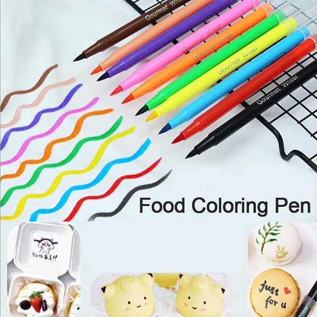 EDIBLE PIGMENT PEN Food Coloring Pen For Drawing Biscuits Cake ...