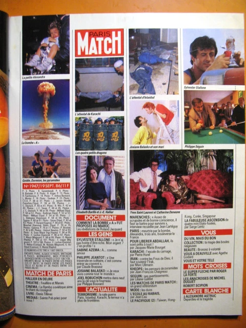 PARIS MATCH N° 1947 du 19/09/1986 -La sale guerre, Paris-Istanbul ...