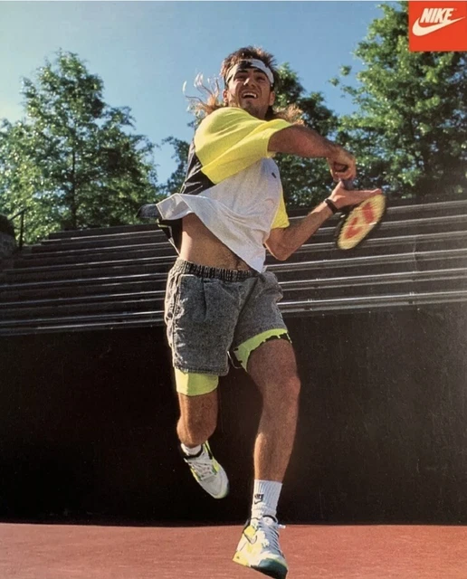 RARE ANDRE AGASSI Nike Store Display A4 1991 Challenge Court Air Tech £ ...