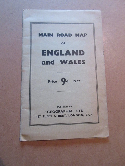 VINTAGE MAIN ROAD Map of ENGLAND and WALES - published Geographia £11. ...
