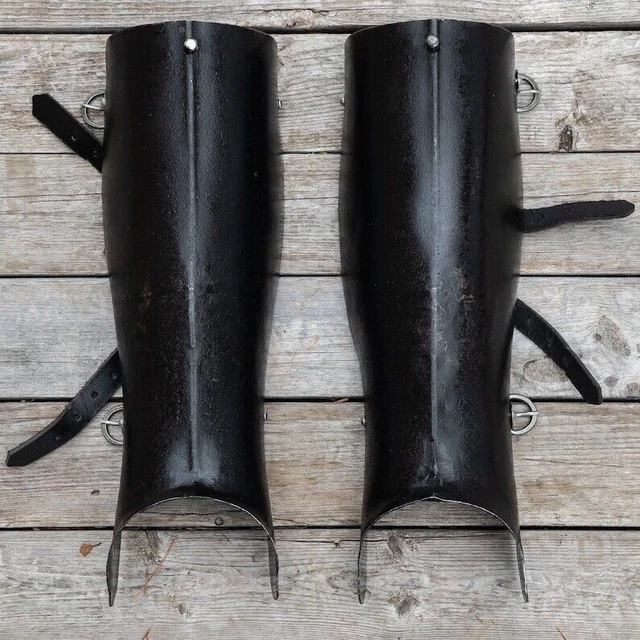 BLACKENED STEEL ANCIENT Greek Hoplite Leg Greaves,Greek Greaves,1.2mm ...