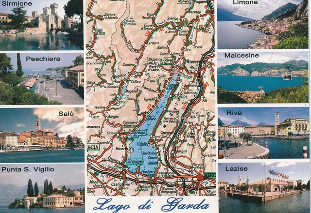 AK MAP, LANDKARTE, Panoramakarte **LAGO DI GARDA - GARDASEE** 25 EUR 1 ...