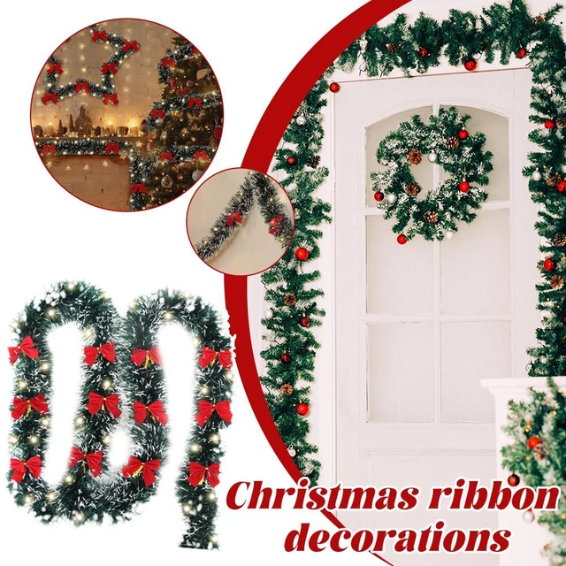LED RIBBON LIGHT Christmas Tree Xmas Top Ribbon Bows Party Ornament ...